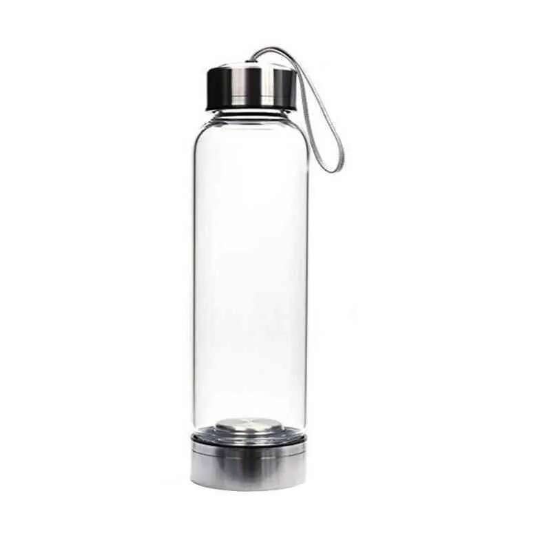 Natural Quartz Gemstone Infused Water Bottle: Direct Drinking Glass Cup ...