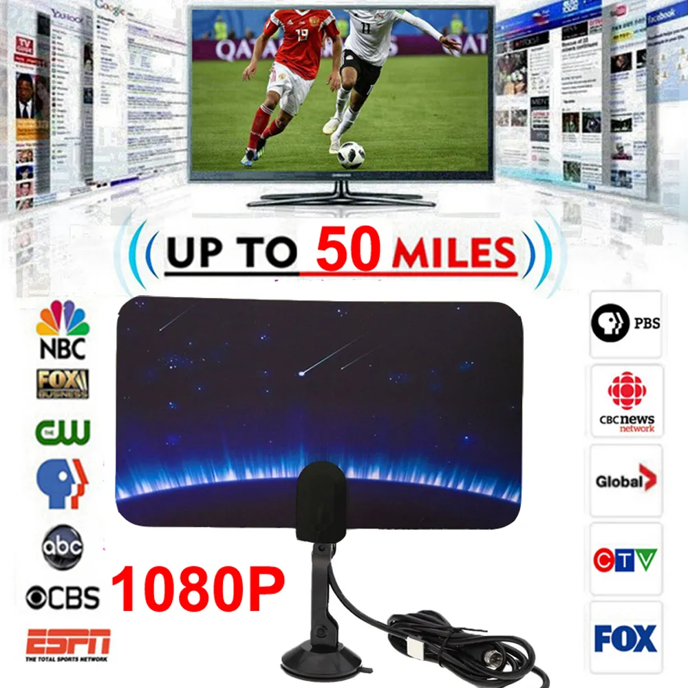 4K 1080P HD Digital TV Antenna For Indoor Use Watch Local Channels With ...