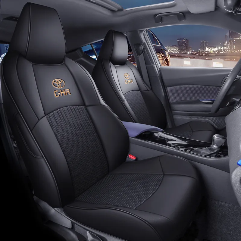 DHgate Premium Leatherette Car Seat Cover Set for Toyota C HR Black Full Set Front and Back Row 2018 2024 Automobiles Motorcycles