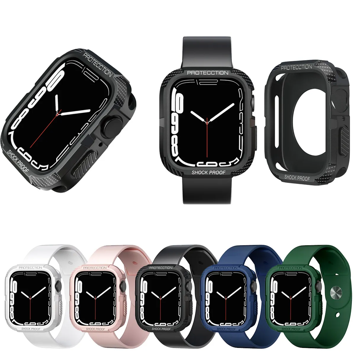 Soft TPU Shockproof Case For Apple Watch Series 7/SE/6/5/4/3/2/1 41mm ...