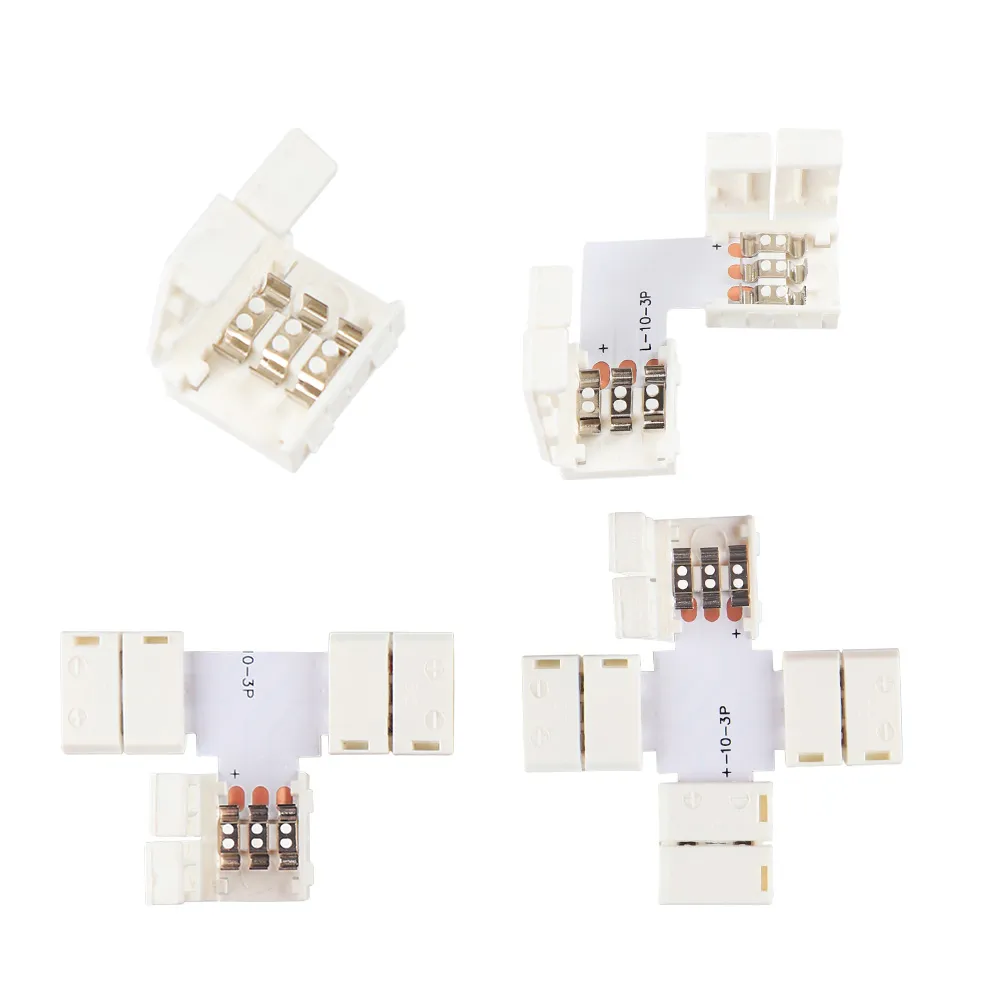 3-Pin WS2812B WS2811 LED Strip Connector 10MM Corner Right Angle ...