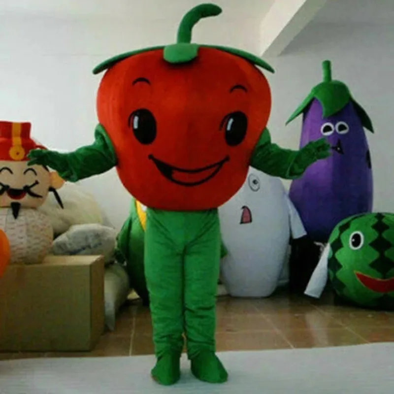 Halloween Tomato Mascot Costume Cartoon Vegetable Anime Theme Character ...