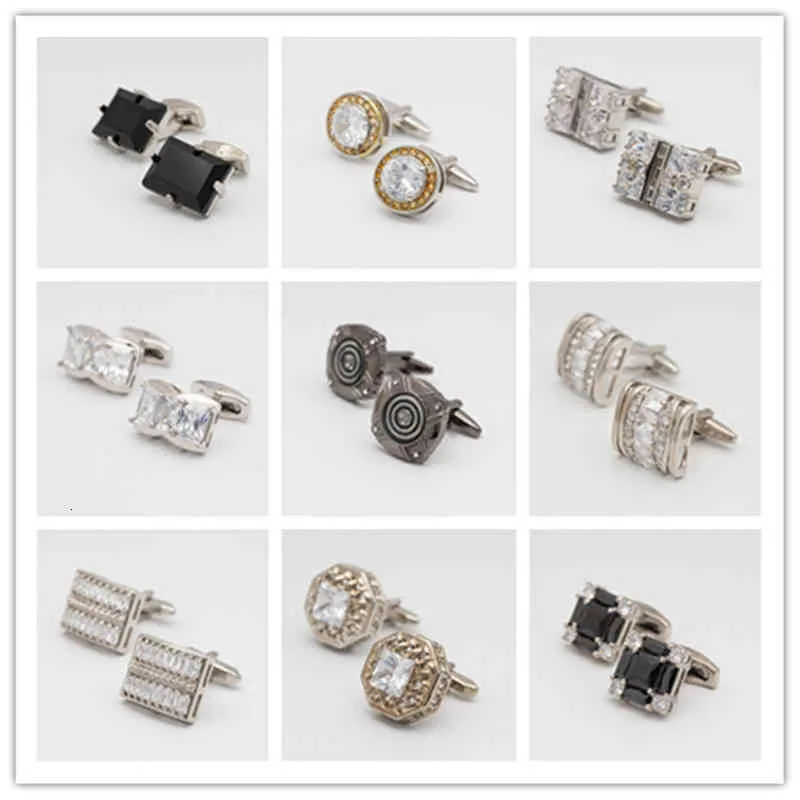Elegant White Crystal Silver Cufflinks - Geometric Design, Premium ...
