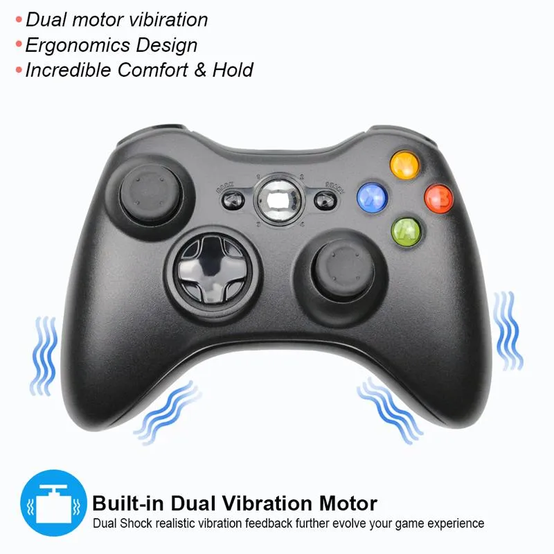 Wireless Game Controller for Xbox 360 & PC - 2.4G Gamepad Joystick with ...