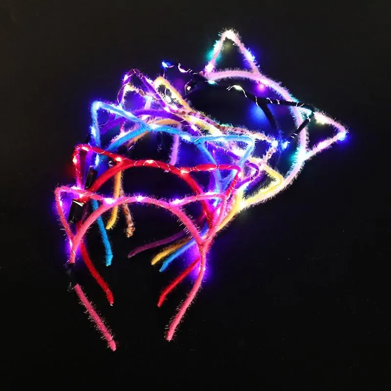 Creative LED Glowing Cat Ears Flashing Headband For Festivals, Parties ...
