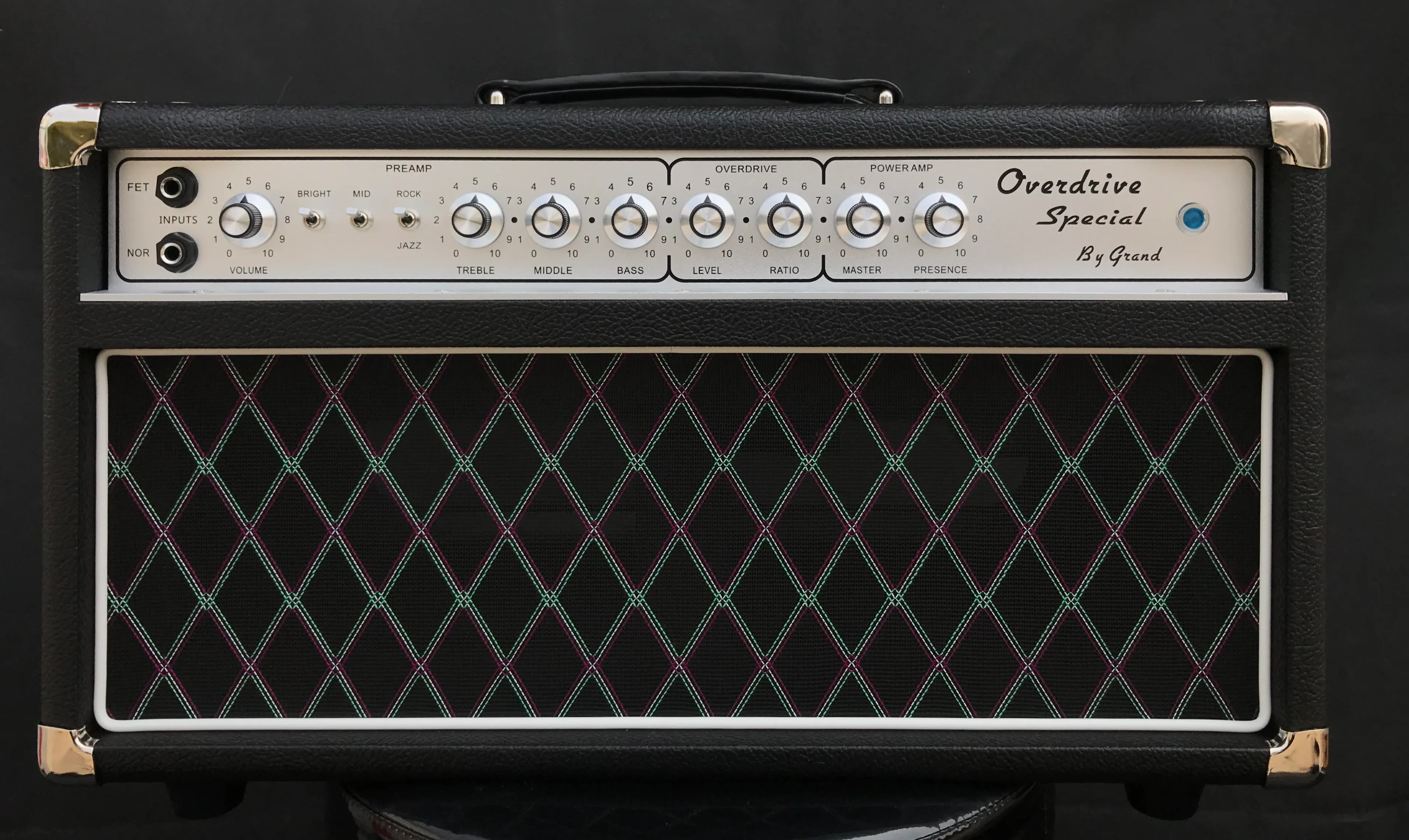 Custom Grand Tone SSS Steel String Guitar Amp Head, 50W, with Black ...