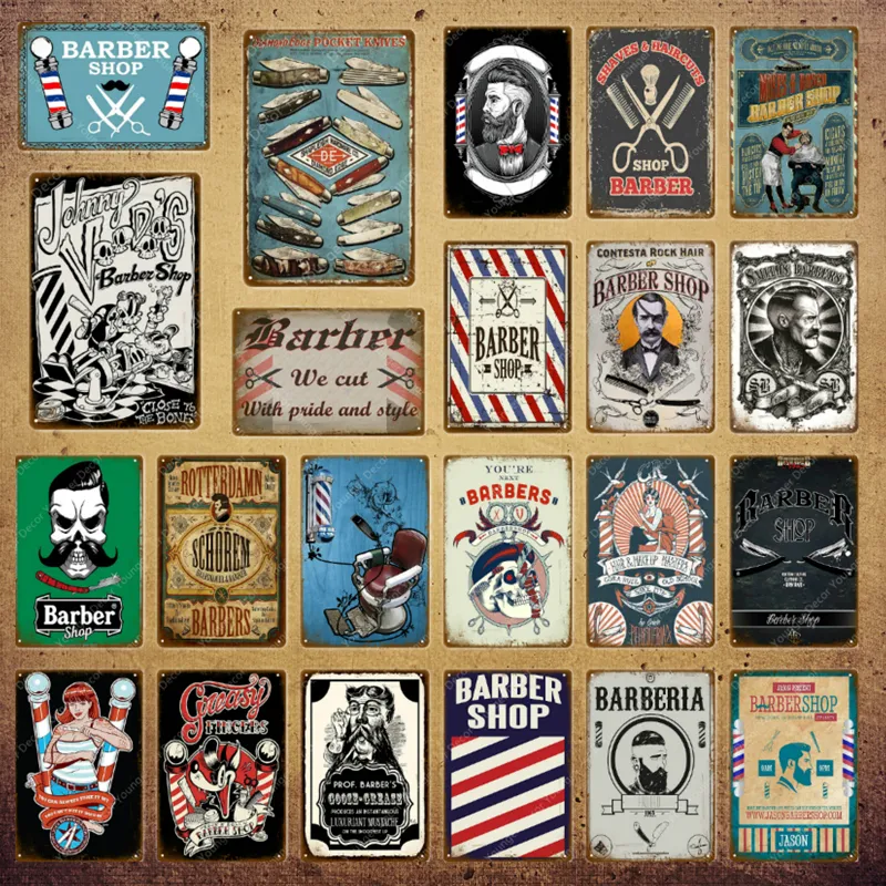 Vintage Barber Shop Metal Sign Haircuts And Shaves Advertising ...