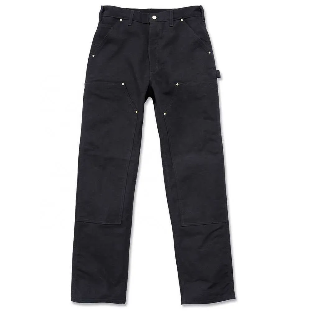 Custom Black Double Knee Carpenter Selvedge Jeans For Men Ideal For ...