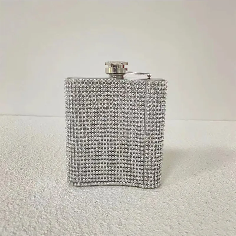 Luxury Rhinestone Purse Hip Flask 304 Stainless Steel Sparkling Wine ...