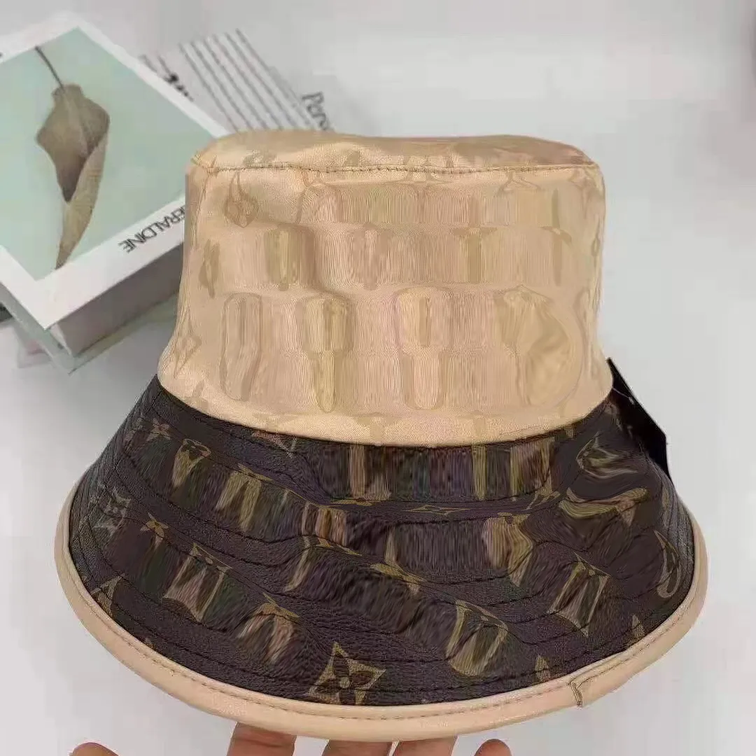 21ss Summer Bucket Hat Wide Brim Brown Letters Cartoon Print Women Men ...