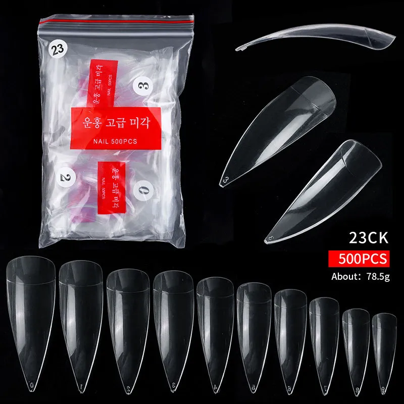 Full/Half Cover Acrylic Seamless Fake Metal Nails For Long French ...