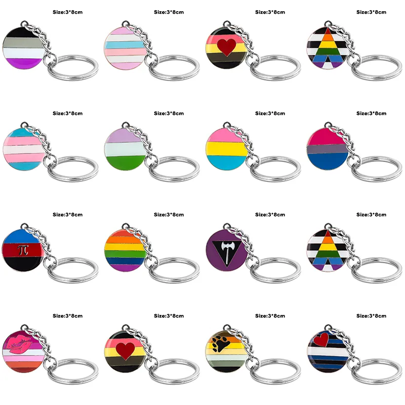 Bisexual Pride Key Chain | Round Metal Alloy Key Ring | 2024 Pride ...