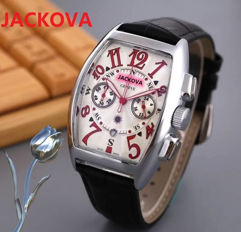 Mens Watches Mechanical Oval Face Timepiece: Genuine Leather Band ...