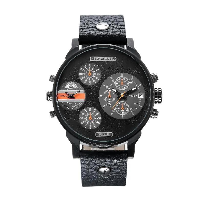 Wristwatches: Cagarny Brand Quartz Watch for Men, Large Dial, Luxury ...