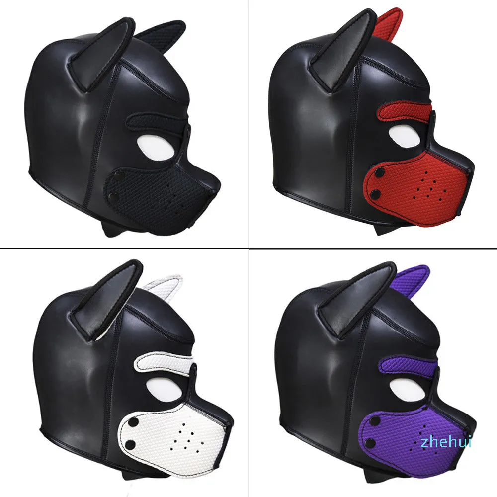 Cosplay Role Play Dog Mask Skullies Beanies Padded Latex Rubber Dog ...