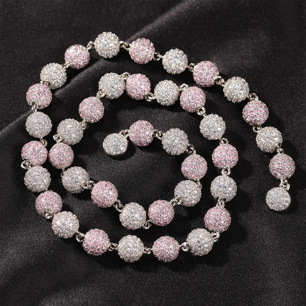 DHgate.com:Iced Out Round Bead Chain Necklace for Men in Gold and ...