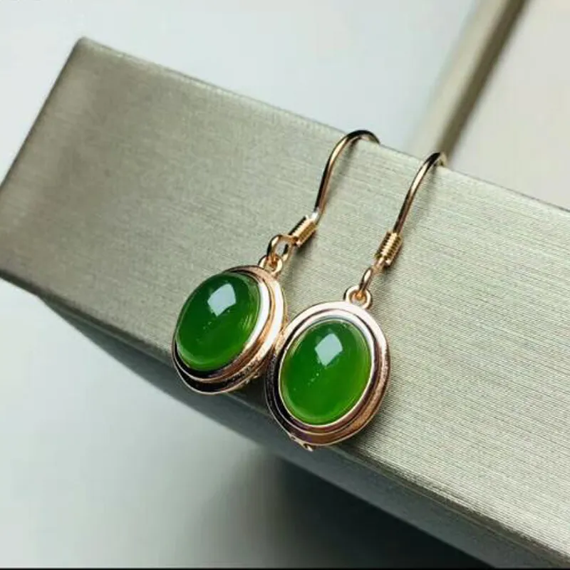 Elegant Drop Shaped Jade Earrings - 925 Sterling Silver, Real Jade ...