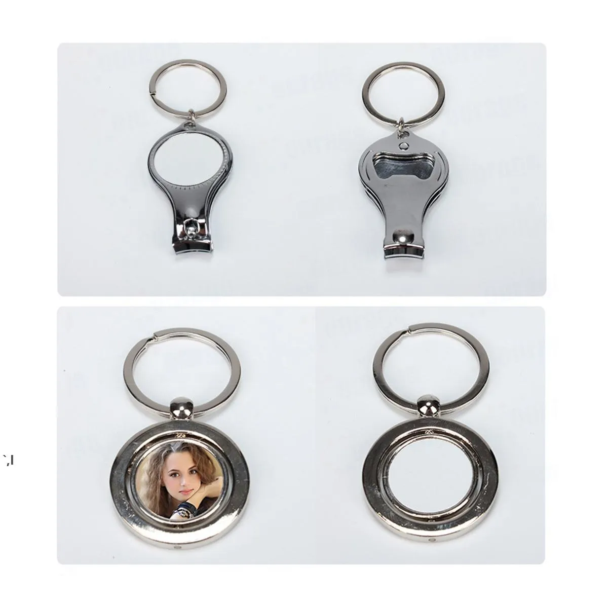Metal Keychain Sublimation Material Keychain Keyring Personality DIY ...