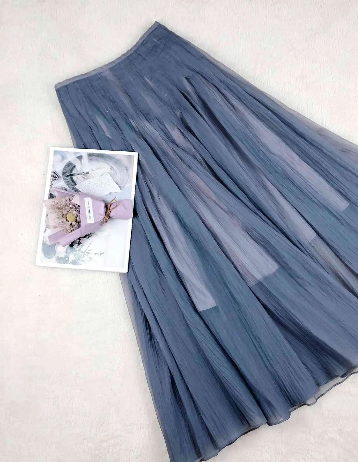 Sweet Candy Color Aesthetic Pleated Skirt High Waist Solid Womens ...