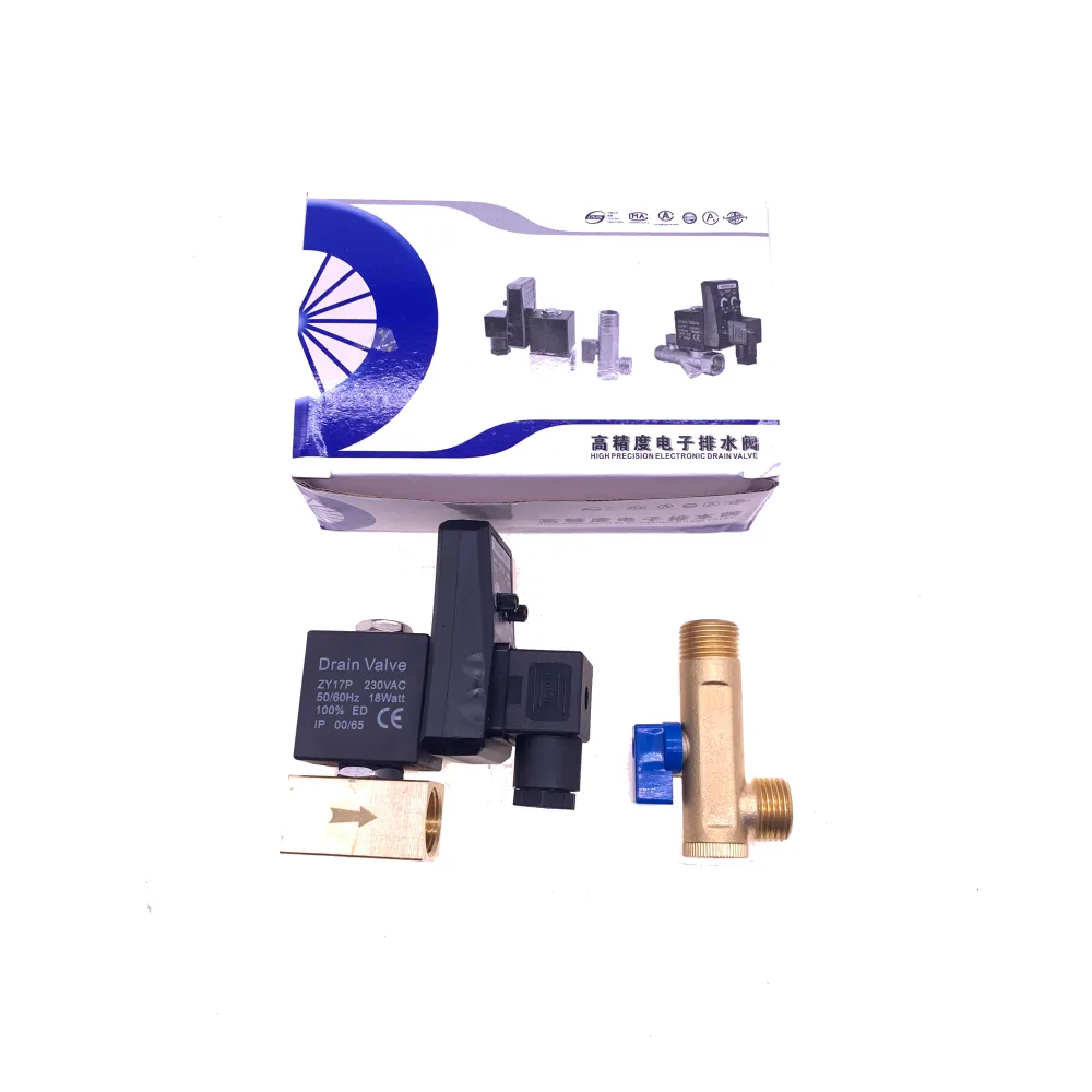 Auto Timer Drain Valve Set - OPT-B/OPT-A Solenoid Valve AC24V/110V/220V ...