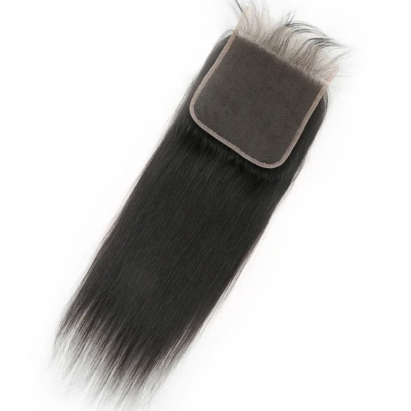 6x6 Transparent Lace Closure Brazilian Straight 100% Remy Human Hair ...