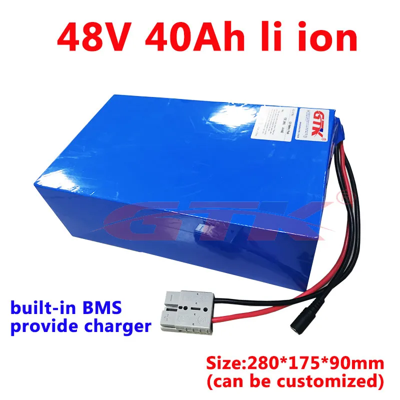 GTK Lithium Battery 48V 40Ah Li Ion Battery Pack Built In BMS For Scooter 2000W Kit Motorcycle ...
