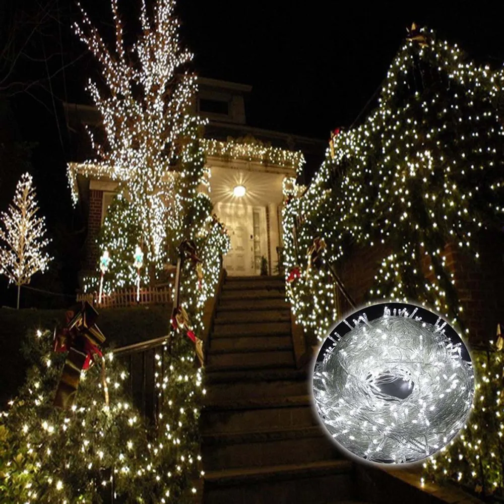 100 LED Christmas Lights 100 ft Waterproof String Lights - 8 Modes, US ...