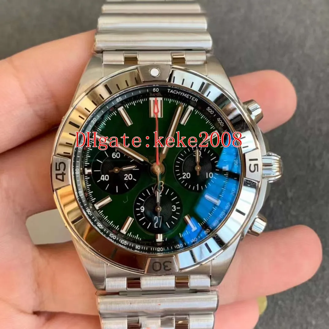 Men's Automatic Mechanical Watch, Green Dial Stainless Steel Wristwatch ...