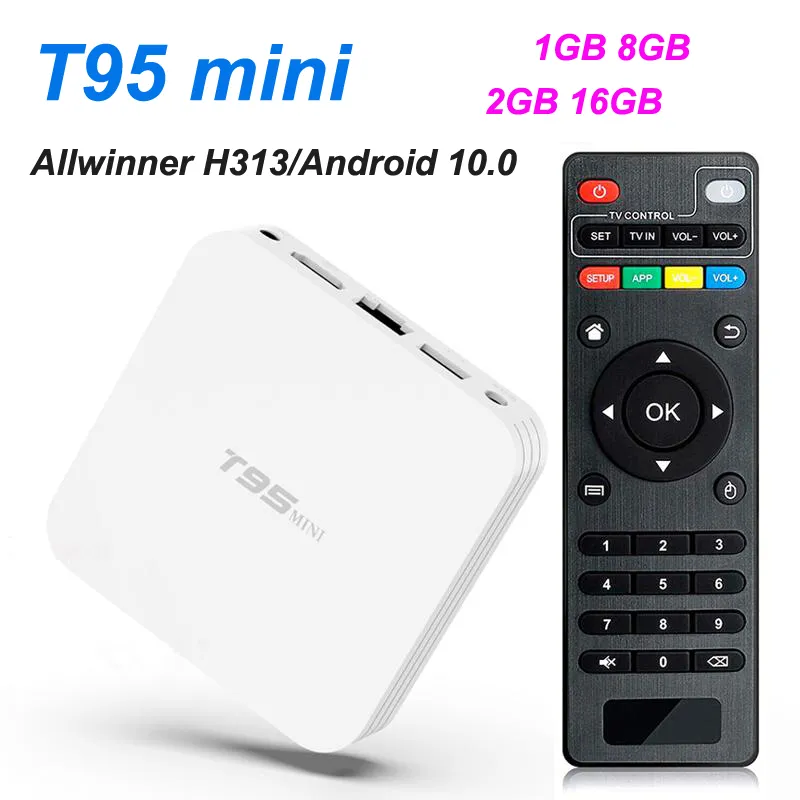 T95 Mini Quad Core Android 10.0 android tv box with 2GB RAM, 16GB ROM ...