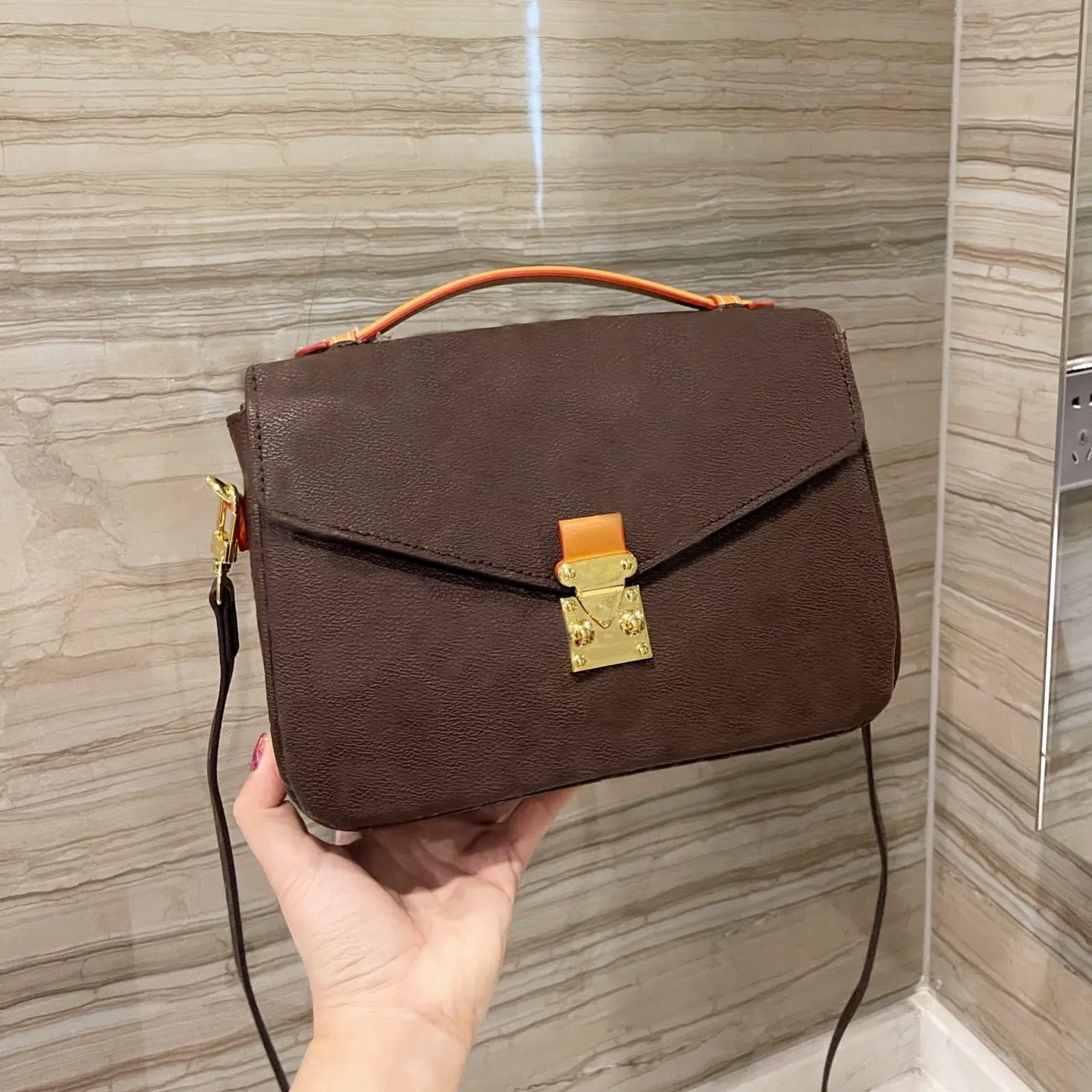 Floral Leather Crossbody Handbag for Women - Designer Pochette Shoulder ...