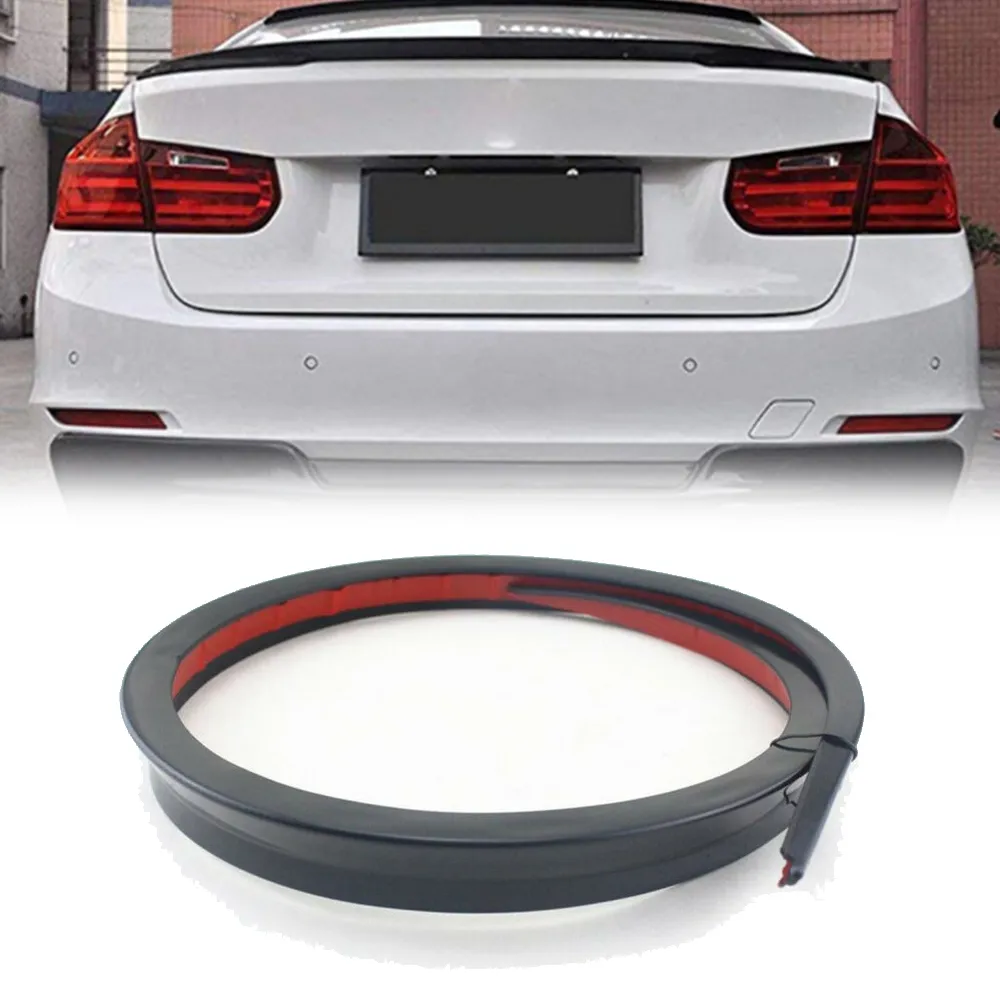 Black Soft Car Trunk Spoiler Wing Lip Trim For DIY 2024 Universal Cars