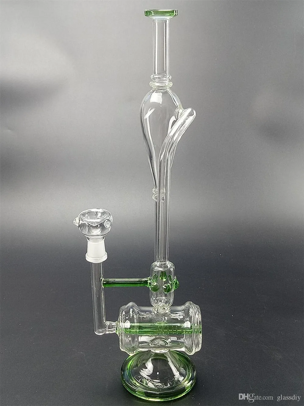 Dropshipping Green Giraffe Glass Bong Hookah With Honeycomb Percolator ...
