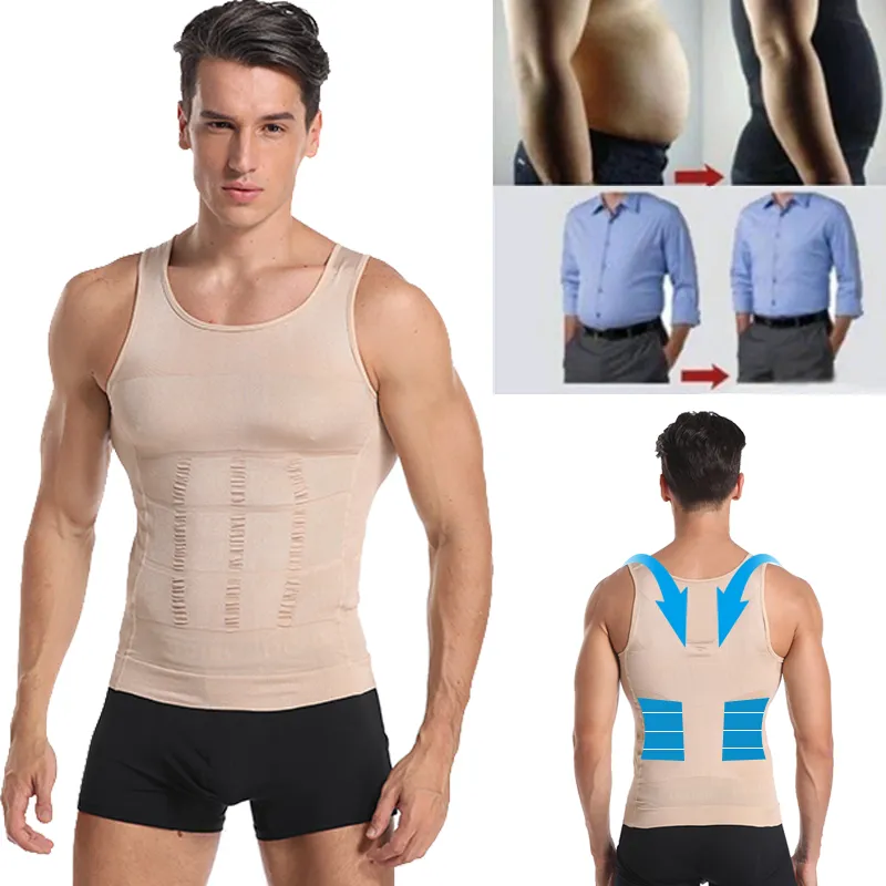 Men's Slimming Vest Body Shaper Belly Control Posture Gynecomastia ...