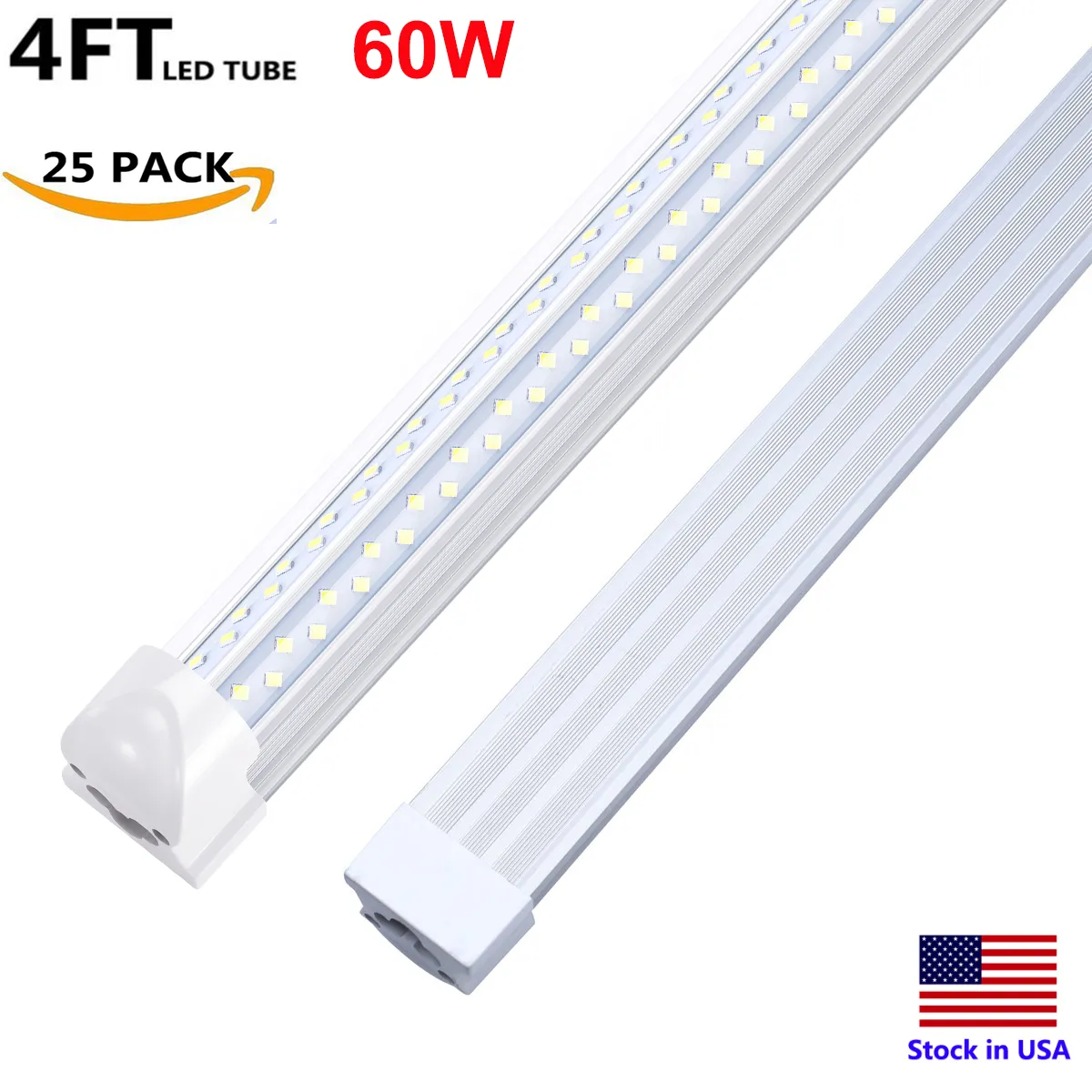 V Shape 1ft Led Tube Light Light Fixtures 8ft To 8FT, 120W Double Row ...