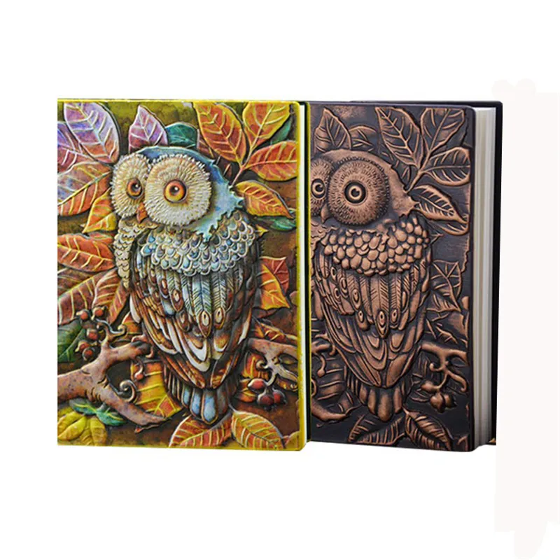 Vintage Owl Embossed Journal - Retro Travel Diary, Daily Notepad ...
