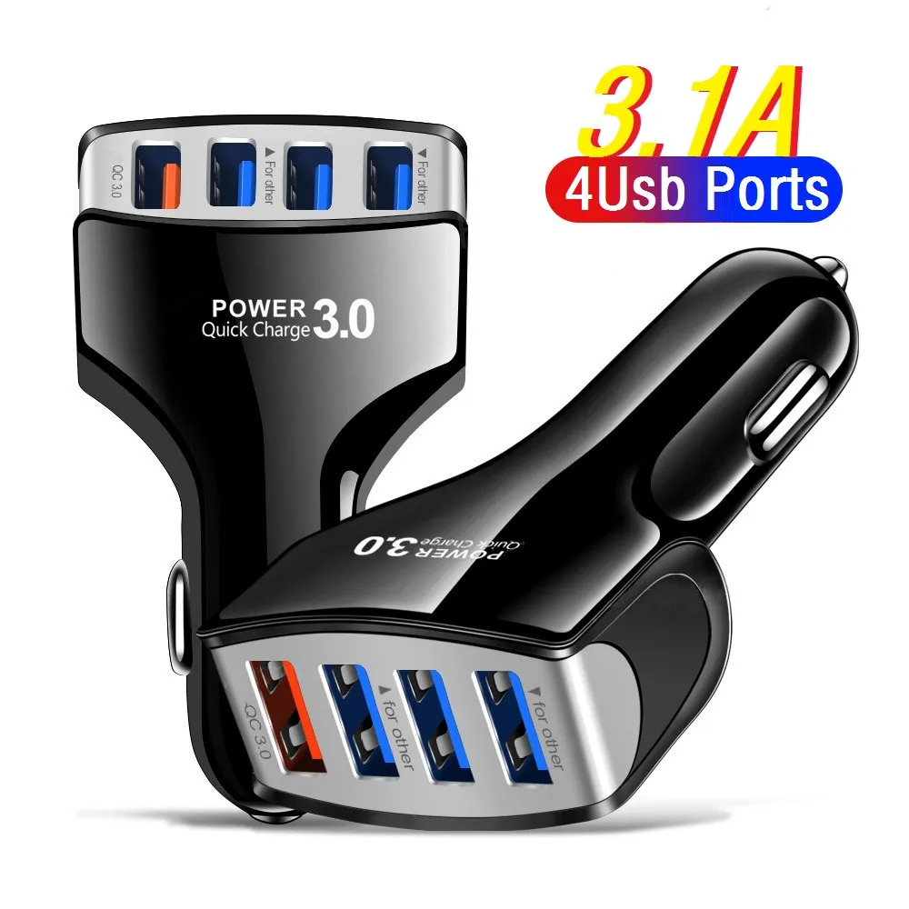 5V 7A Fast Quick Charge 4-Port Car Charger, 5V 3.1A USB Power Adapter ...