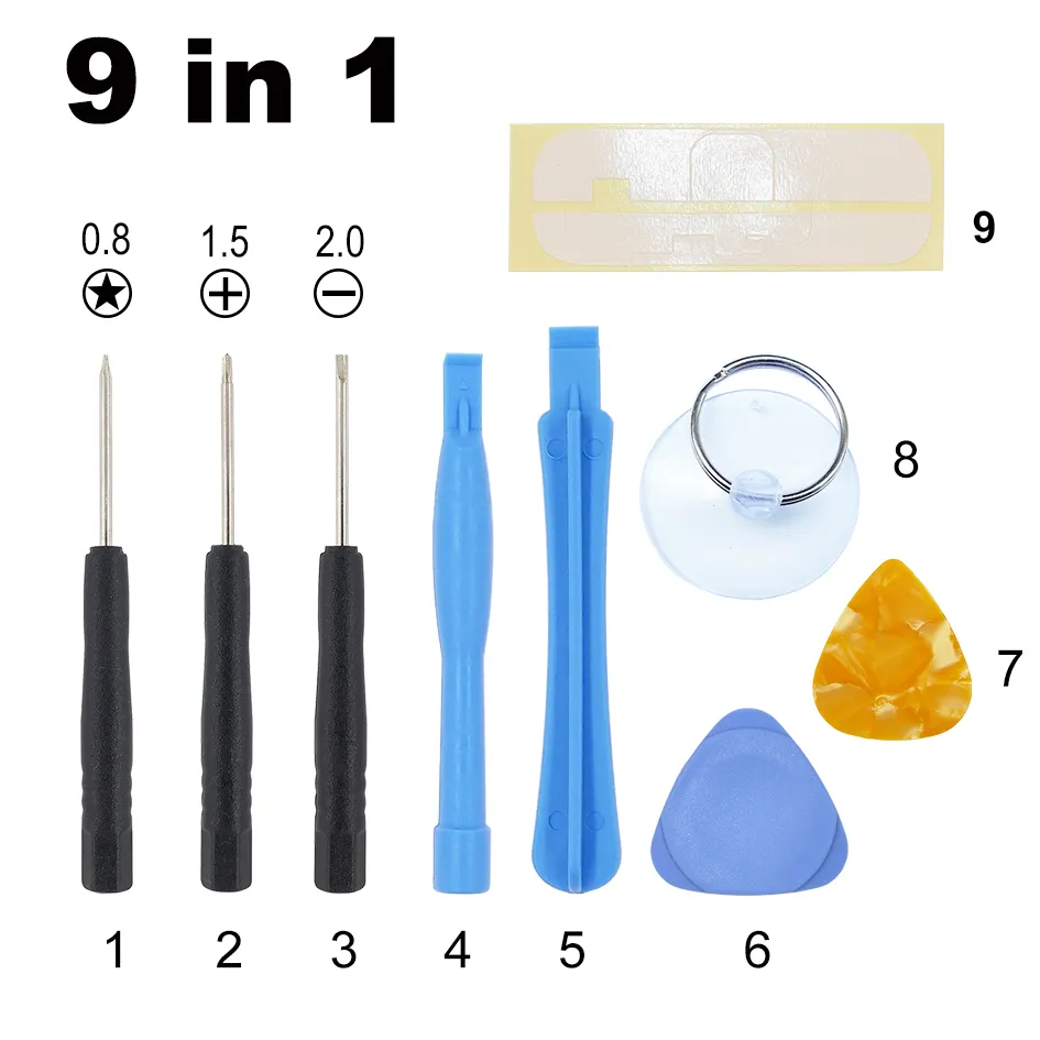 Complete 9 In 1 Pry Mobile Repair Tool Kit For Apple IPhone 3G 6 Plus ...