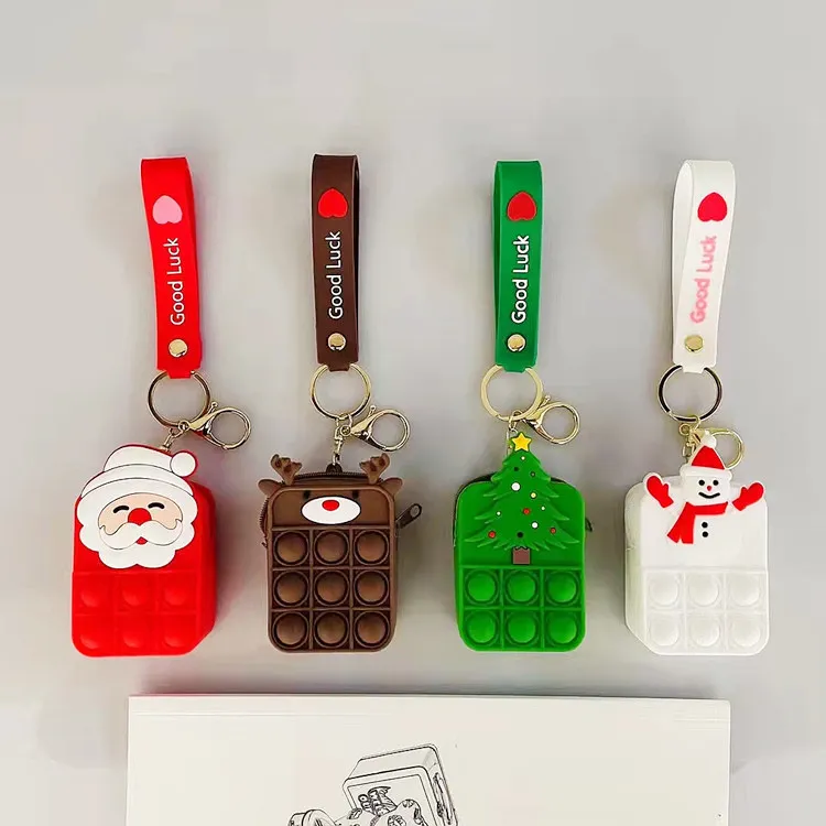 Pop It Coin Purse Keychain - Fidget Toy Stress Relief, Mini Bubble ...