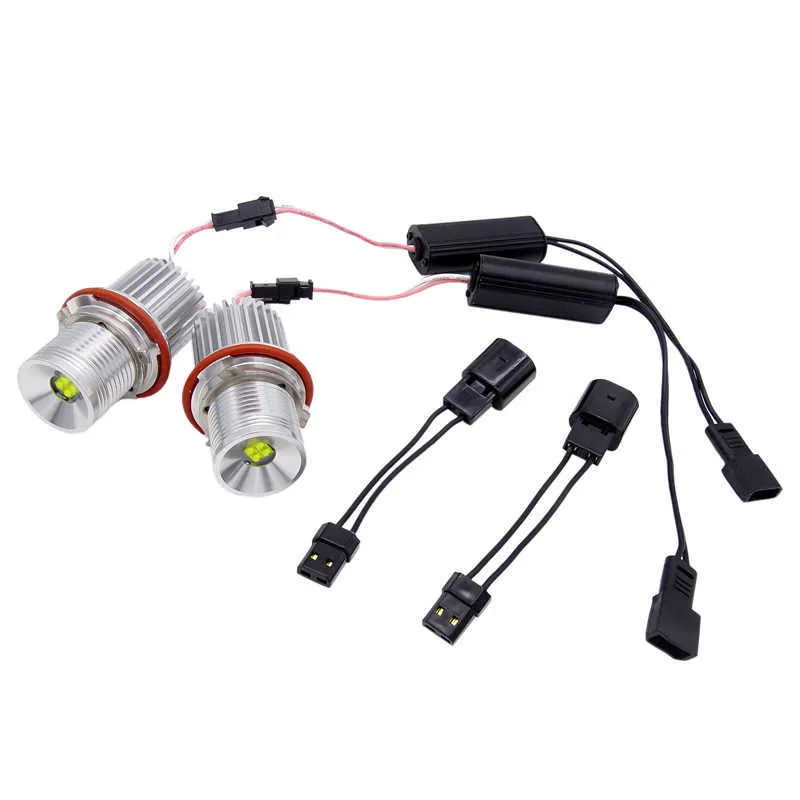 12V 40W White LED Angel Eyes Halo Ring Headlight Bulbs For BMW E39 E53 E60 E61 E63 E64 E65 2000 ...