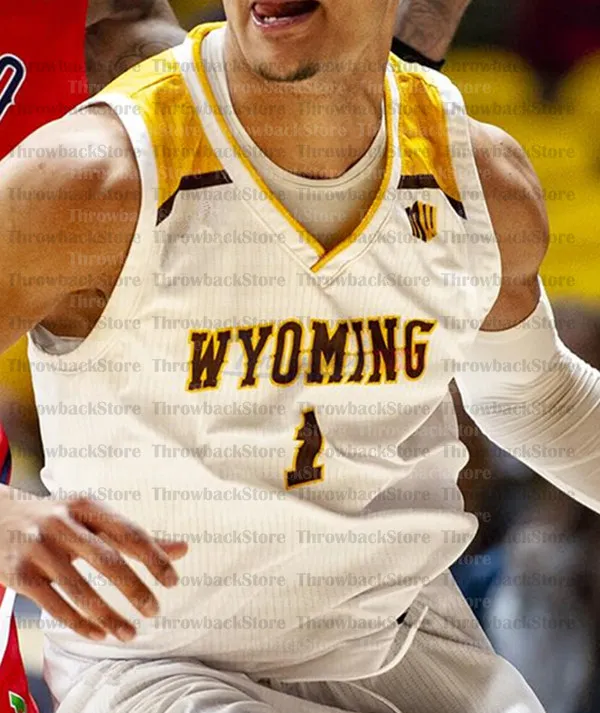 Custom Wyoming Cowboys Wyoming Basketball Jersey 22 Larry Nance Jr. 0 ...
