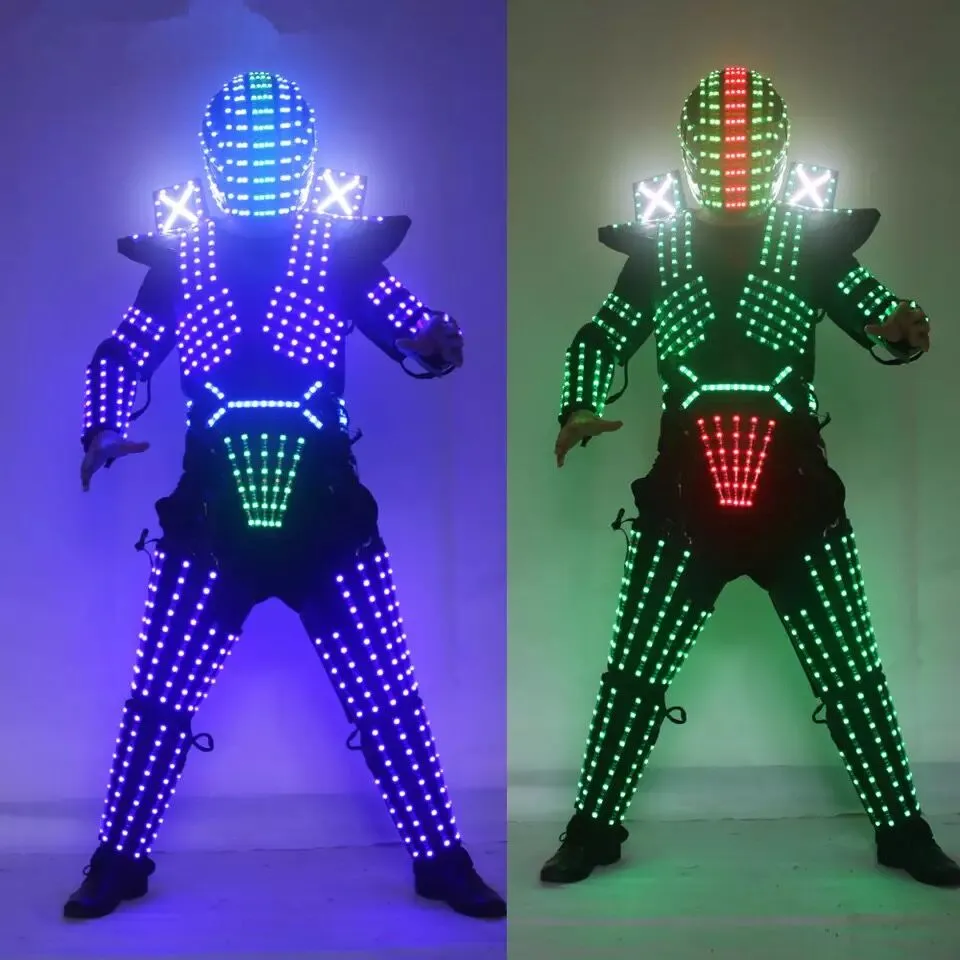 RGB Color LED Growing Robot Suit Costume Men LED Luminous Clothing ...