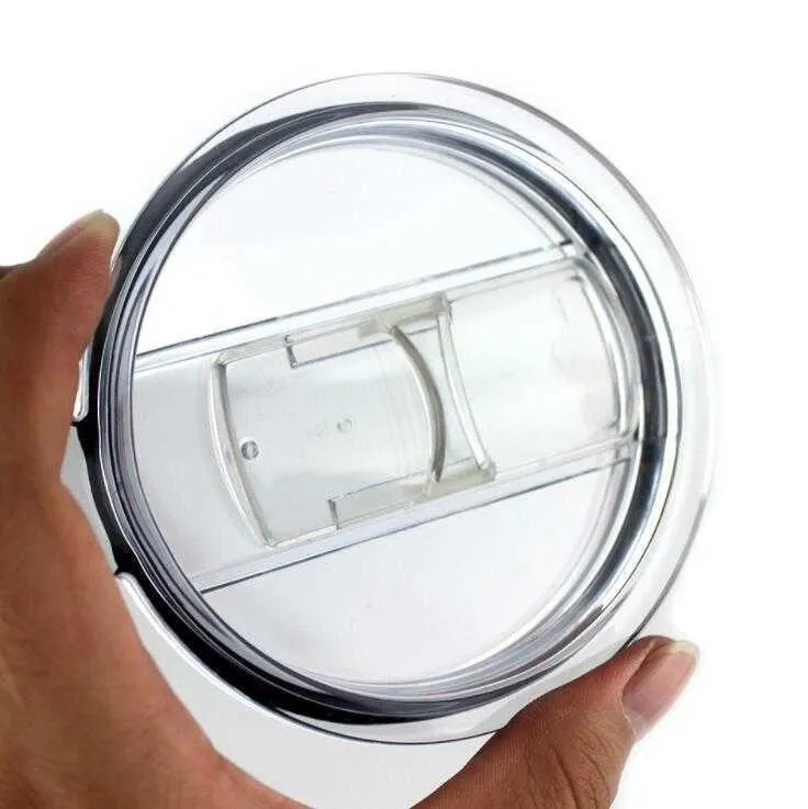 Transparent Plastic Cups Lid Sliding Switch Cover Drinkware Lid For 20 ...