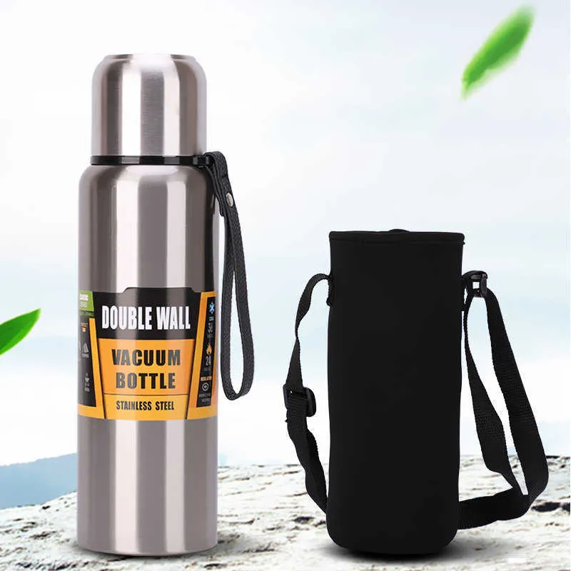 Large Capacity Stainless Steel Vacuum Flask - Insulated Water Bottle ...