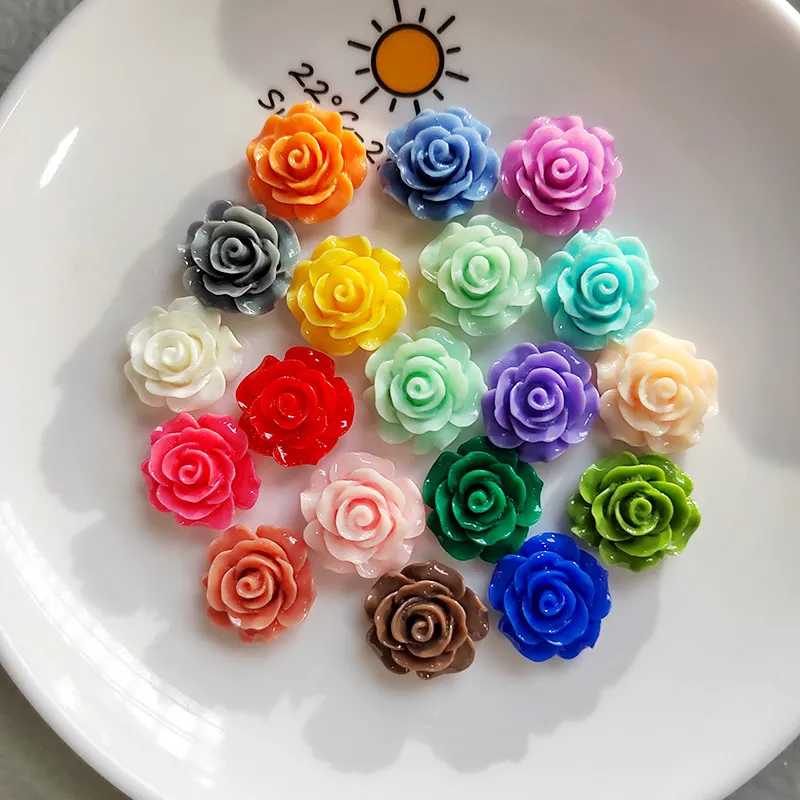 DHgate.com:50Pcs Mini Resin Flatback Rose Flower Cabochons for DIY ...