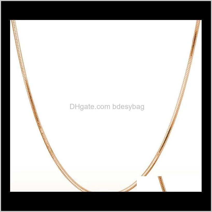 DHgate.com:Chains & Pendants 18" 45Cm 1.2Mm 18K Rose Gold Snake Chain ...