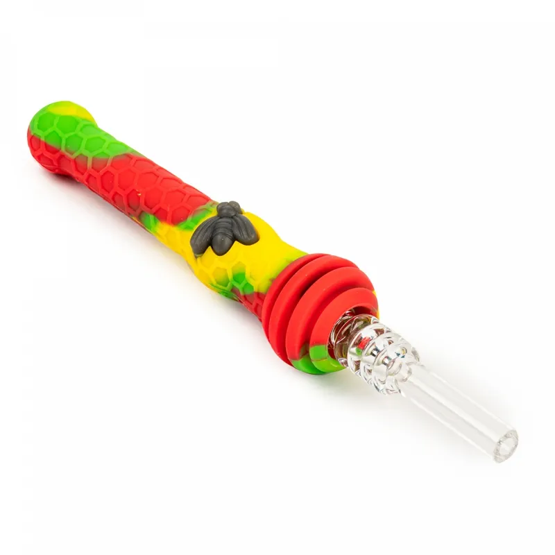 Colorful Silicone Smoking Straw With Replaceable Quartz Glass Tip For ...