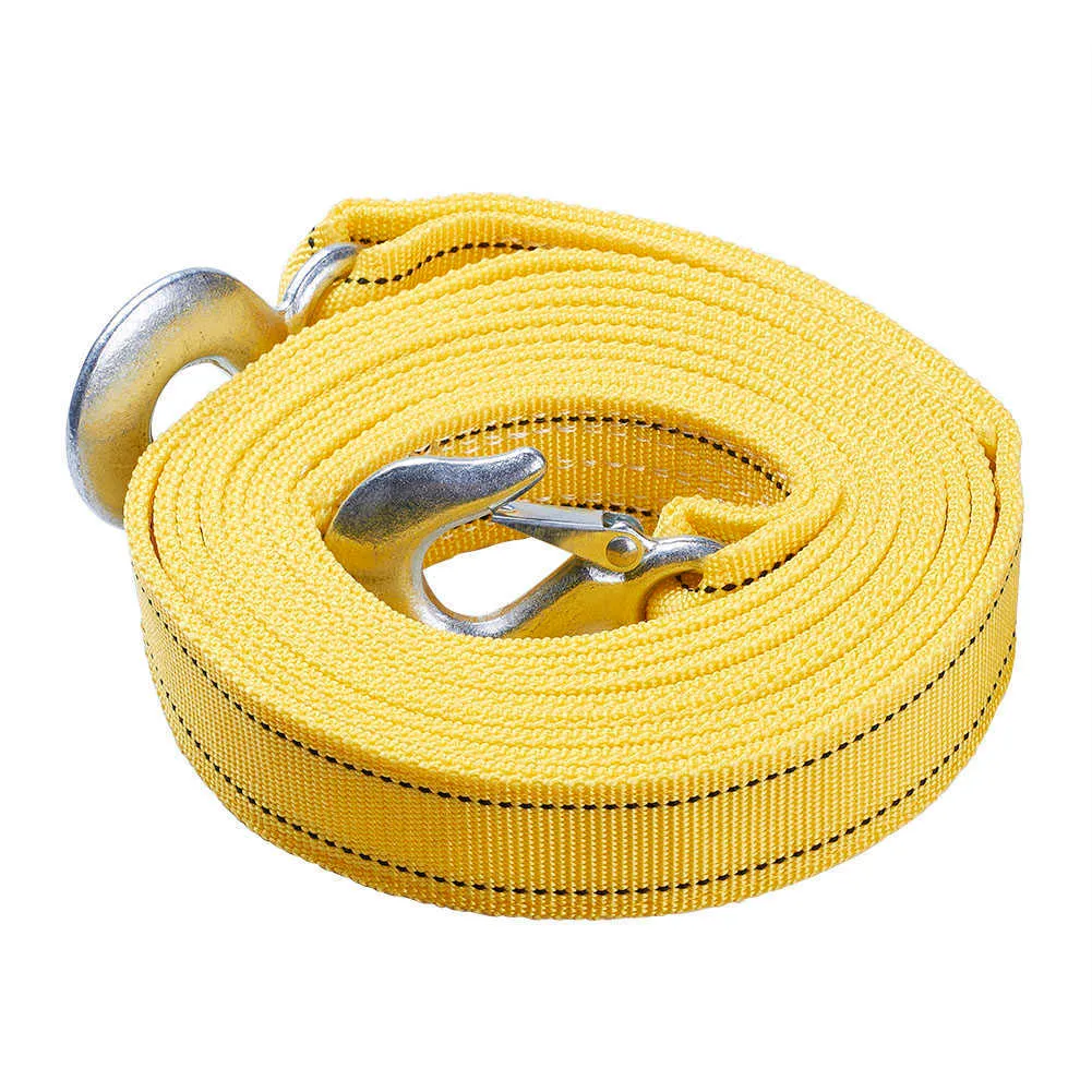 6 Ton 16.4 ft Heavy Duty Car Tow Strap with Hooks Towing Rope for ...