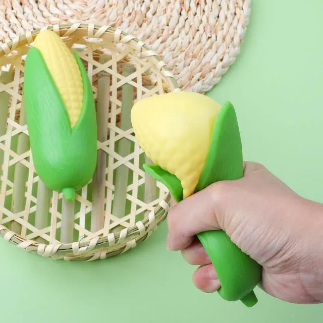 Peeled Corn Banana Squishy Simulation Fruit Pinch Squeeze Toy Stress