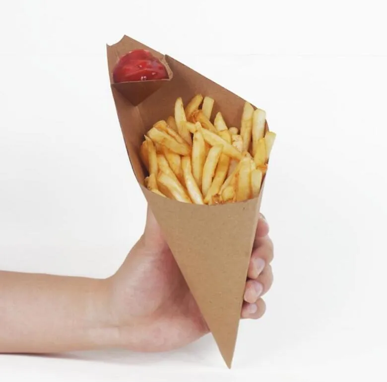 Boîte À Frites Cone Chips Sac Résistant À L'huile Chips Cup Party Take ...