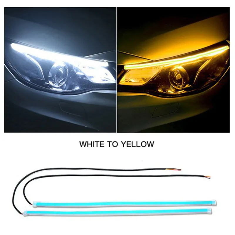 LED Daytime daytime running lights with Turn Signal Guide Strip for ...